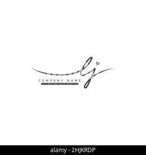 Initial Letter LJ Logo - Handwritten Signature Style Logo - Minimal ...