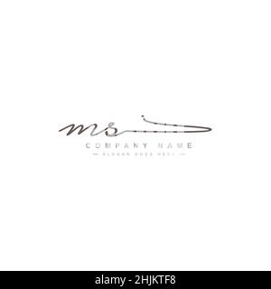 Initial Letter MS Logo - Handwritten Signature Logo - Minimal Vector ...