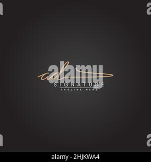 Initial Letter AD Logo - Handwritten Signature Style Logo - Vector Logo ...