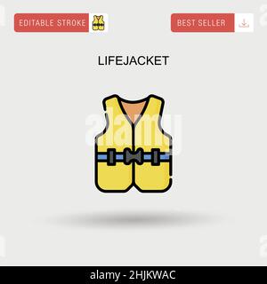 Lifejacket Simple vector icon. Illustration symbol design template for ...