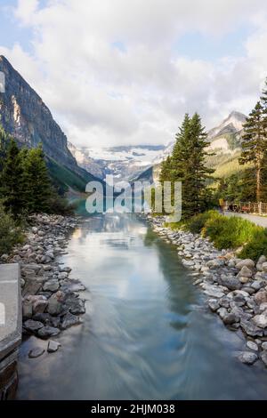 Mesmerizing view of the Morraine lake in Alberta, Canada Stock Photo ...