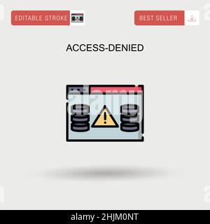 Login Access Denied Vector Illustration. System Refuses Password, Error ...