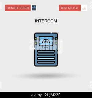 intercom with button and camera icon vector outline illustration Stock Vector Image & Art - Alamy