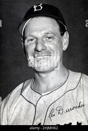 Brooklyn Dodgers' manager Leo Durocher talks to newcomers to his team ...