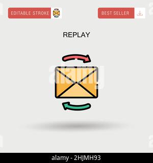 replay video symbol, play sign with arrow, symbol design, isolated on ...