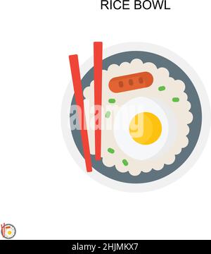 Rice bowl Simple vector icon. Illustration symbol design template for ...