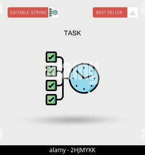Board task schedule icon flat vector. Person event. Agenda app Stock ...