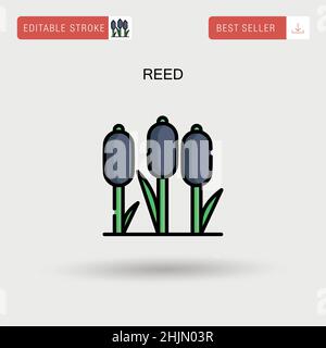 Reeds plant vector icon isolated on white background Stock Vector Image ...