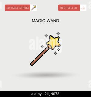 Star magic hat icon outline vector. Wand show. Trick top Stock Vector ...