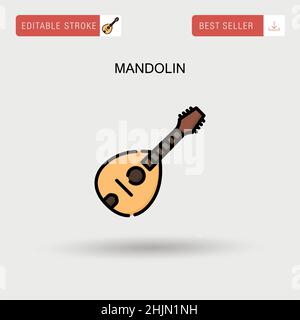 Italian wood mandolin. Traditional italian musical instrument cartoon ...