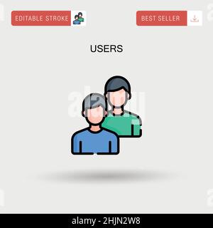 Users vector icon. Modern, simple flat vector illustration for web site ...