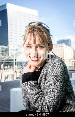 Wien, Austria. 27th Jan, 2022. Actress Theresa Riess sits on ...