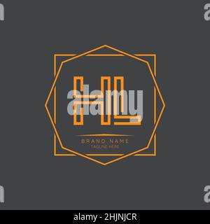 HL Script Logo Design Vector Template. Initial Calligraphy Letter HL ...