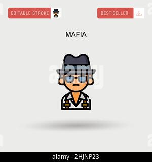 Abstract silhouette of mafia man, gangster, detective or gentleman. Man ...