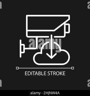 CCTV and phone connection pixel perfect RGB color icon for dark theme ...