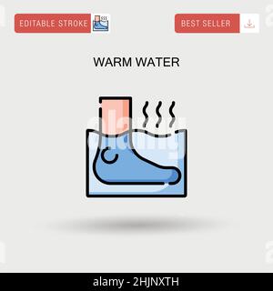 Warm water Simple vector icon. Illustration symbol design template for ...