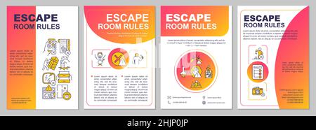 Escape room brochure template. Quest flyer, booklet, leaflet print ...