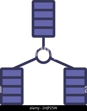 Database Icon. Editable Bold Outline With Color Fill Design. Vector ...