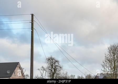 Electric lines collapsed Stock Photo - Alamy