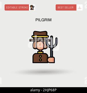 Religious pilgrimage isolated cartoon vector illustration. Young man ...
