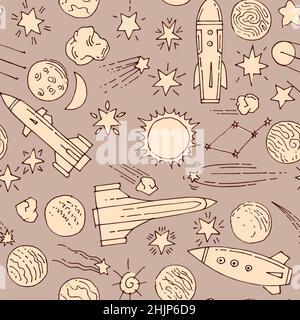 Astronaut planets satellite and stars at universe space Stock Vector ...