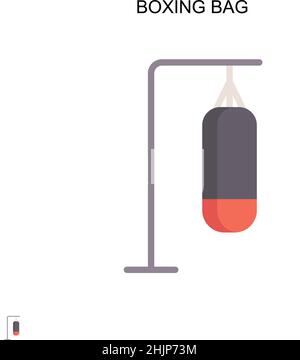 Red boxing bag, illustration, vector on a white background Stock Vector ...