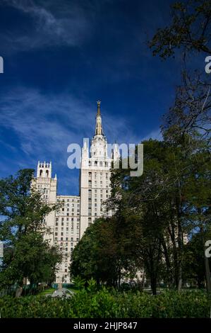 High-rise building on the Barrikadnaya Metro (subway) station of Moscow ...