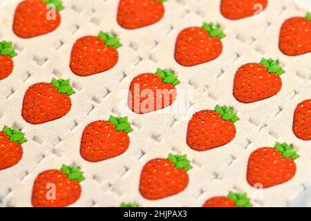 Strawberry Acid trips, Blotting paper impregnated with the drug L.S.D Stock Photo - Alamy