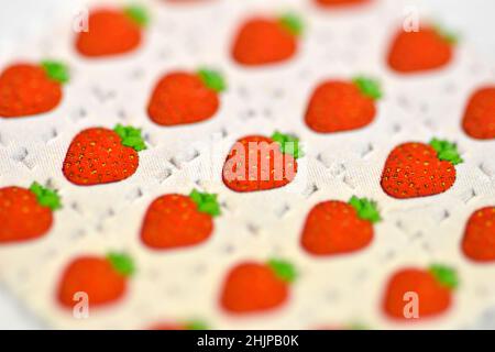 Strawberry Acid trips, Blotting paper impregnated with the drug L.S.D ...
