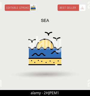sea coastline color icon vector illustration Stock Vector Image & Art ...