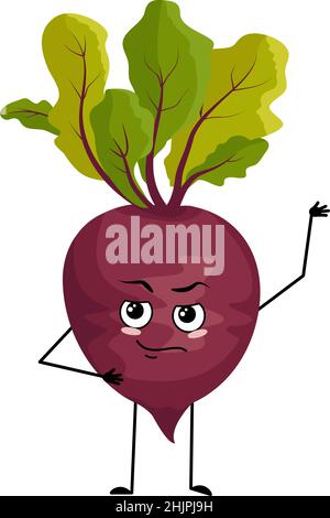 Cute beetroot character face emoji set. Cartoon beet vegetable comic ...
