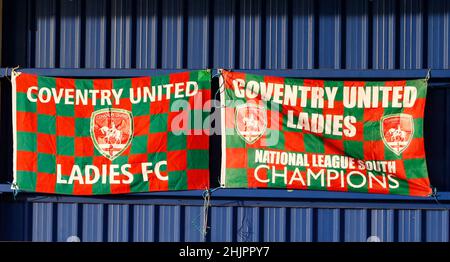 Coventry Flags during The FA Women's FA Cup Fourth Round Proper between ...