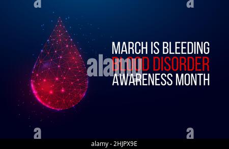 March is Bleeding Disorders Awareness Month concept. Banner with ...