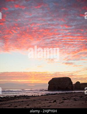 Marsden Rock is a 90ft high limestone sea stack stadning just off the ...