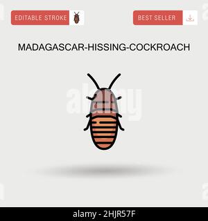 Madagascar hissing cockroach vector icon. Modern, simple flat vector ...