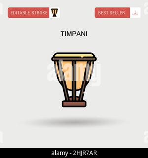Vector illustration of a timpani drum. Classical musical instruments ...