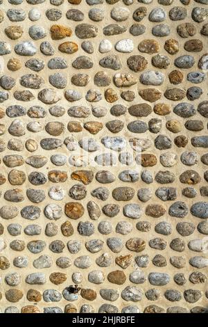 Traditional knapped flint stone wall in Norfolk, England Stock Photo ...
