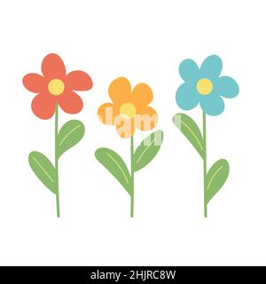 Spring flowers growing. Simple flat black symbol with shadow on white ...