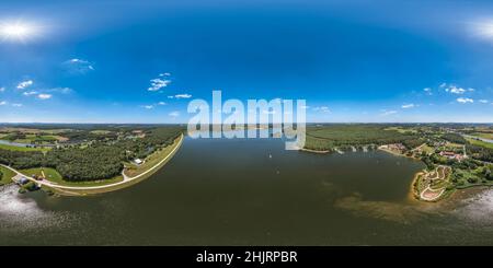 360° view of 360 Aerial view to Lake centre Schlungenhof on Altmühlsee ...
