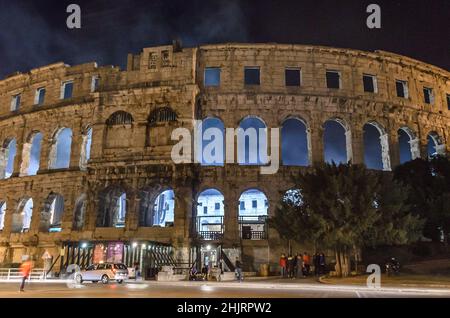 Pula Arena is Hosting a Live Concert. Ancient Roman Amphitheatre in ...