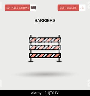 Warning sign barriers, illustration, vector on white background Stock ...