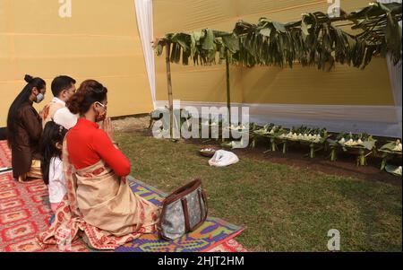 Guwahati, India. 31st Jan, 2022. People belonging to Ahom community ...