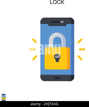 Lock Simple vector icon. Illustration symbol design template for web ...