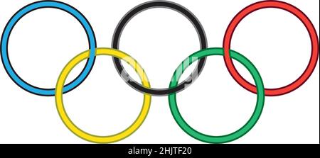 The graphic shows the five colored circles that symbolize the sports ...