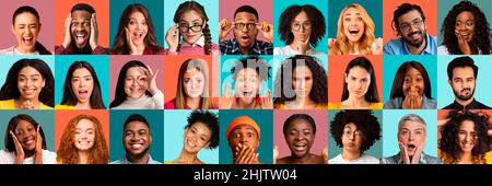 Set of closeup photos, feelings and emotions concept Stock Photo - Alamy