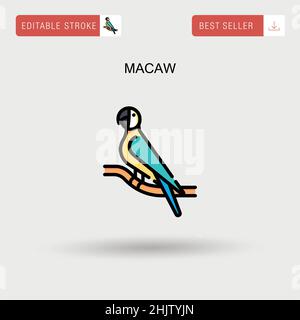 Scarlet Macaw Icon. Tropical Animal Hand Drawn Icon Set Vector Stock ...