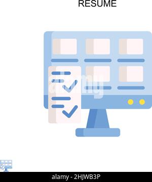 Resume Simple vector icon. Illustration symbol design template for web ...