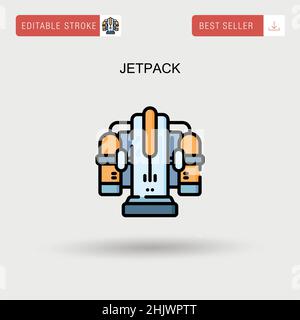 Jet Pack Simple vector icon. Illustration symbol design template for ...