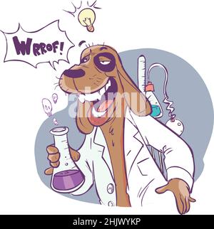 A cartoon illustration of a dog scientist Stock Vector Image & Art - Alamy