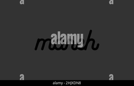 Word MARCH in letters - Initial vector design - Premium font - Icon ...